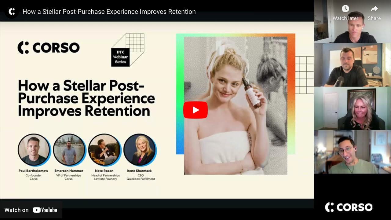 How a Stellar Post-Purchase Experience Improves Retention Webinar Replay - Corso